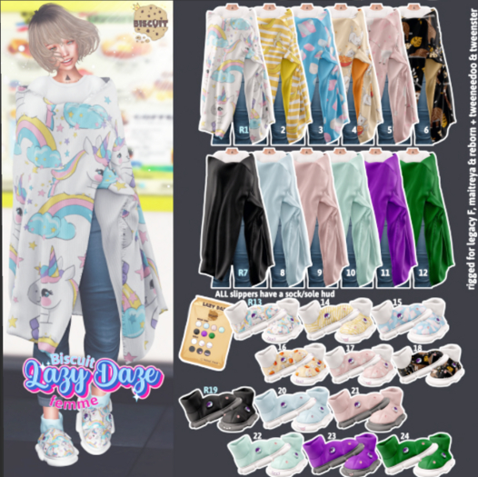 Second Life Marketplace 15 Lazy Daze Slippers Femme Candy